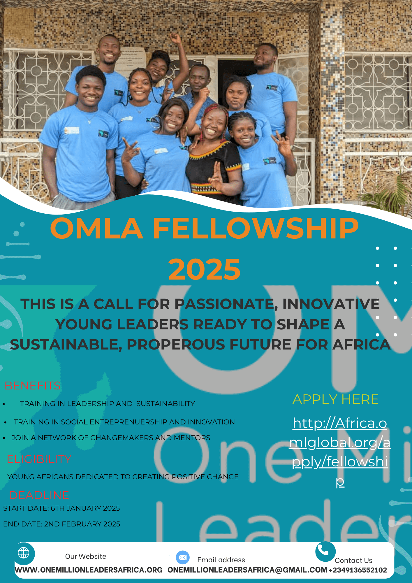 OMLA FELLOWSHIP - One Million Leaders Africa
